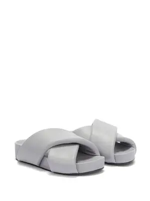 JIL SANDER Cross-over Leather Sandals - Grey