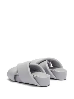 JIL SANDER Cross-over Leather Sandals - Grey