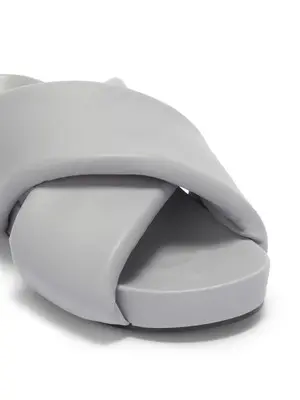 JIL SANDER Cross-over Leather Sandals - Grey