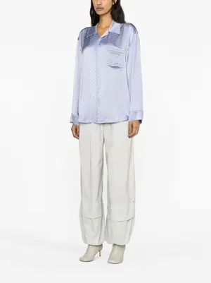 Alexander Wang Logo-embroidered Silk-jacquard Shirt