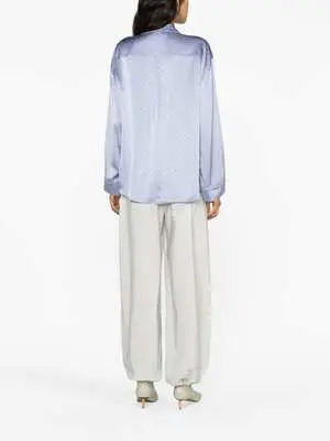Alexander Wang Logo-embroidered Silk-jacquard Shirt