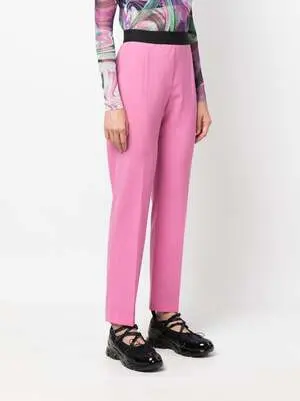 MSGM Logo-waistband Tapered Trousers - Pink