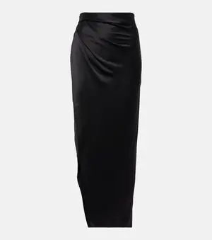 THE SEI Silk Midi Skirt