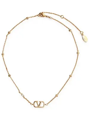 Valentino Garavani Vlogo Crystal Necklace - Gold