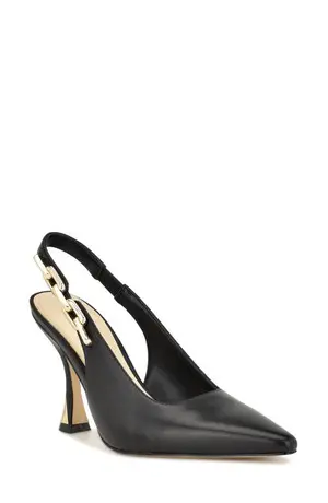 Nine West Veroni Leather Slingback Pumps - Blk01