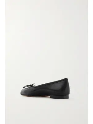 Manolo Blahnik Veralli Leather Ballet Flats - Black