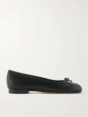 Manolo Blahnik Veralli Leather Ballet Flats - Black
