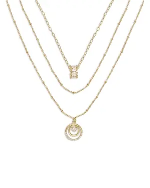 Ettika Crystal Layered Necklace Set - Gold