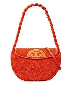 Tory Burch Mini Fleming Soft Raffia Crescent Bag