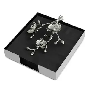 Michael Aram White Orchid Dinner Napkin Holder - Silver