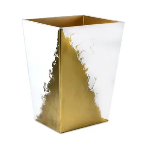 MIKE & ALLY Lava Waste Basket - Metallic Gold