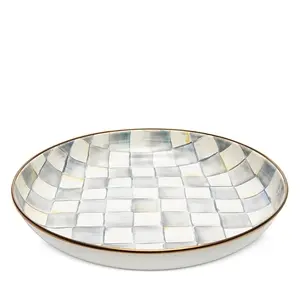 MACKENZIE-CHILDS Sterling Check Enamel Abundant Bowl - Gray/white