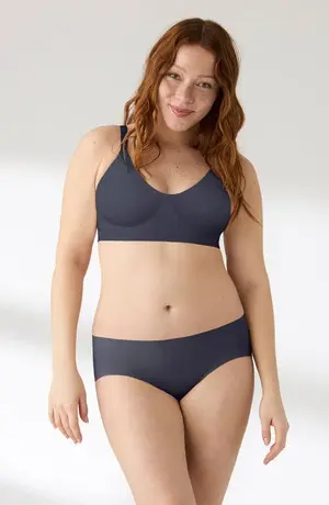 TRUE & CO Soft Form V-neck Adjustable Strap Bralette - Nightfall