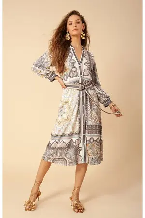 Hale Bob Belina Jersey Midi Shirt Dress