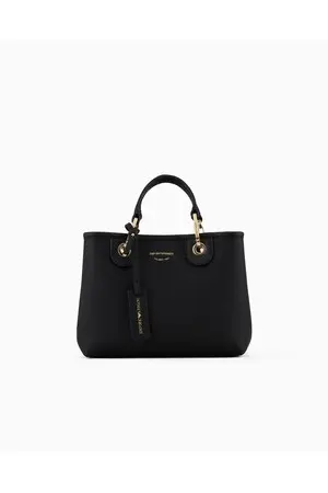 Emporio Armani Small Myea Deer Print Shopper Bag - Black