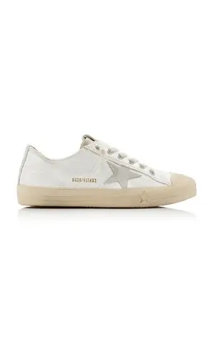 GOLDEN GOOSE V-star 2 Suede-trimmed Leather Sneakers - White