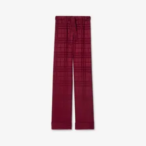 Burberry Check Silk Pyjama Trousers - Ripple Red