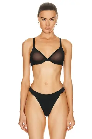 CUUP Mesh Plunge Bra - Black