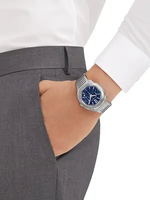 BVLGARI Octo Roma Stainless Steel & Rubber Chronograph Watch
