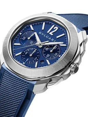 BVLGARI Octo Roma Stainless Steel & Rubber Chronograph Watch