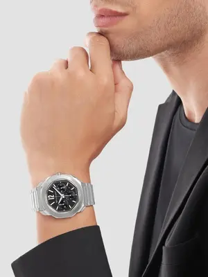 BVLGARI Octo Roma Stainless Steel Chronograph Bracelet Watch