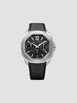 BVLGARI Octo Roma Stainless Steel Chronograph Bracelet Watch