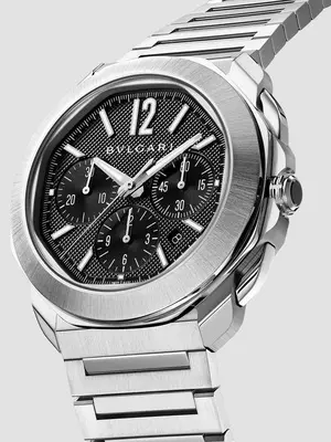 BVLGARI Octo Roma Stainless Steel Chronograph Bracelet Watch
