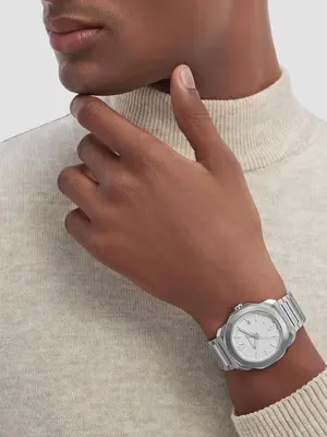 BVLGARI Octo Roma Stainless Steel & Rubber Strap Watch