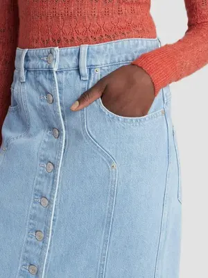 Isabel Marant Étoile Vandy Denim Button-front Skirt - Light Blue