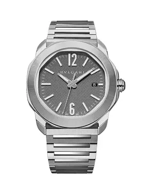 BVLGARI Men's Octo Roma Stainless Steel Bracelet Watch/41mm - Grey - Grey