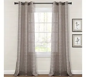 LUSH DECOR Farmhouse Textured Sheer 38x108 Set Lush Dec Or - One-color
