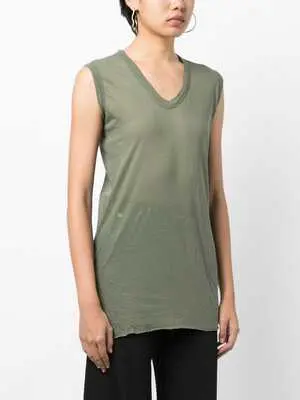 Rick Owens Sleeveless V-neck Tank Top - Green