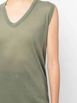 Rick Owens Sleeveless V-neck Tank Top - Green