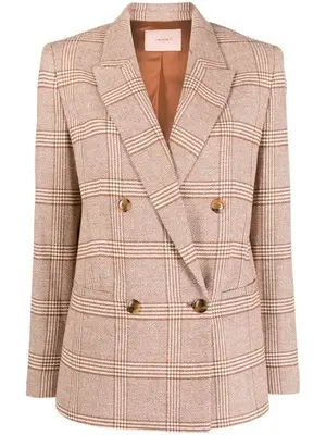 TWINSET Checked Double-breasted Blazer