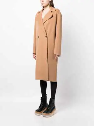 Stella McCartney Double-breasted Wool Coat - Brown