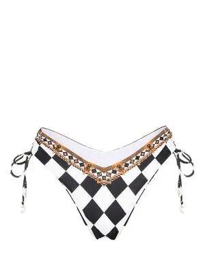Camilla Duomo Dynasty-print High-leg Bikini Bottoms