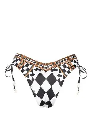 Camilla Duomo Dynasty-print High-leg Bikini Bottoms