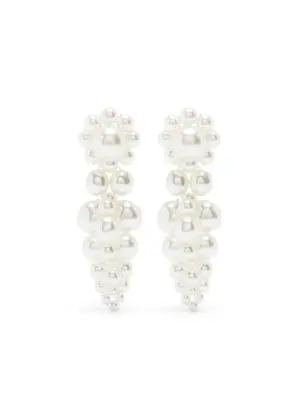 Simone Rocha Mini Cluster Faux-pearl Drop Earrings - White