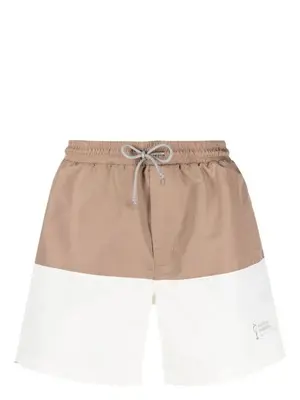 Brunello Cucinelli Panelled-design Swim Shorts - Brown