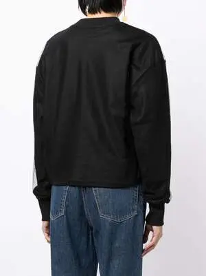 MSGM Cotton Sweatshirt With Tulle Overlay And Ruffled Detail