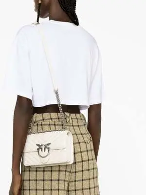 Pinko Small Love One Cross Body Bag - Neutrals