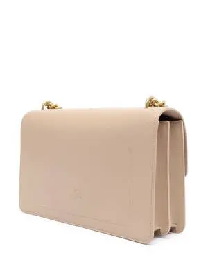 Pinko Classic Love Leather Shoulder Bag - Neutrals