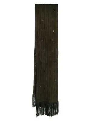 Roberto Cavalli Fringe Wool Scarf