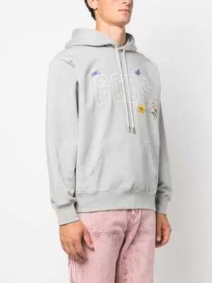 Gcds Logo-embroidered Cotton Hoodie