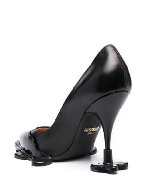 Moschino 100mm Sculpted Leather Pumps