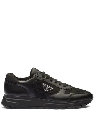 Prada Logo-jacquard Leather Sneakers