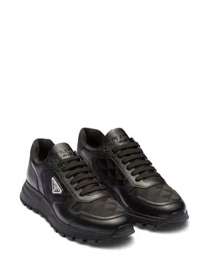 Prada Logo-jacquard Leather Sneakers