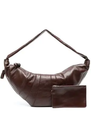 LEMAIRE Large Croissant Leather Shoulder Bag Brown