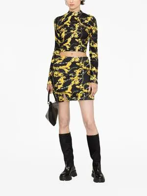 Versace Chain Couture-print Knitted Miniskirt