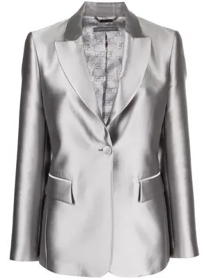Alberta Ferretti Long-sleeved Satin Blazer
